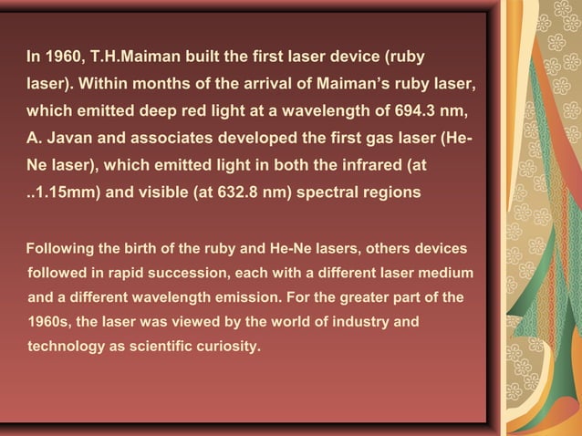 Laser and its applications Saloni 2 | PPT