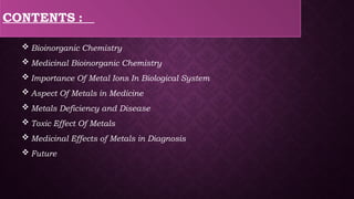Metals present in medicine - helpful or harmful for human body | PPTX