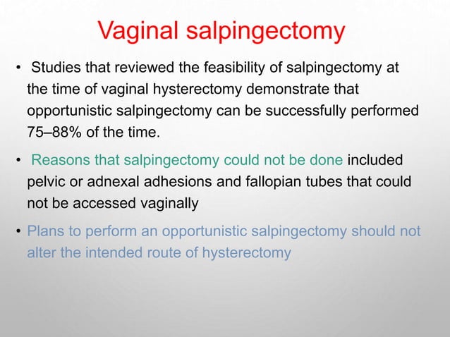 Salpingectomy for ovarian risk reduction | PPTX