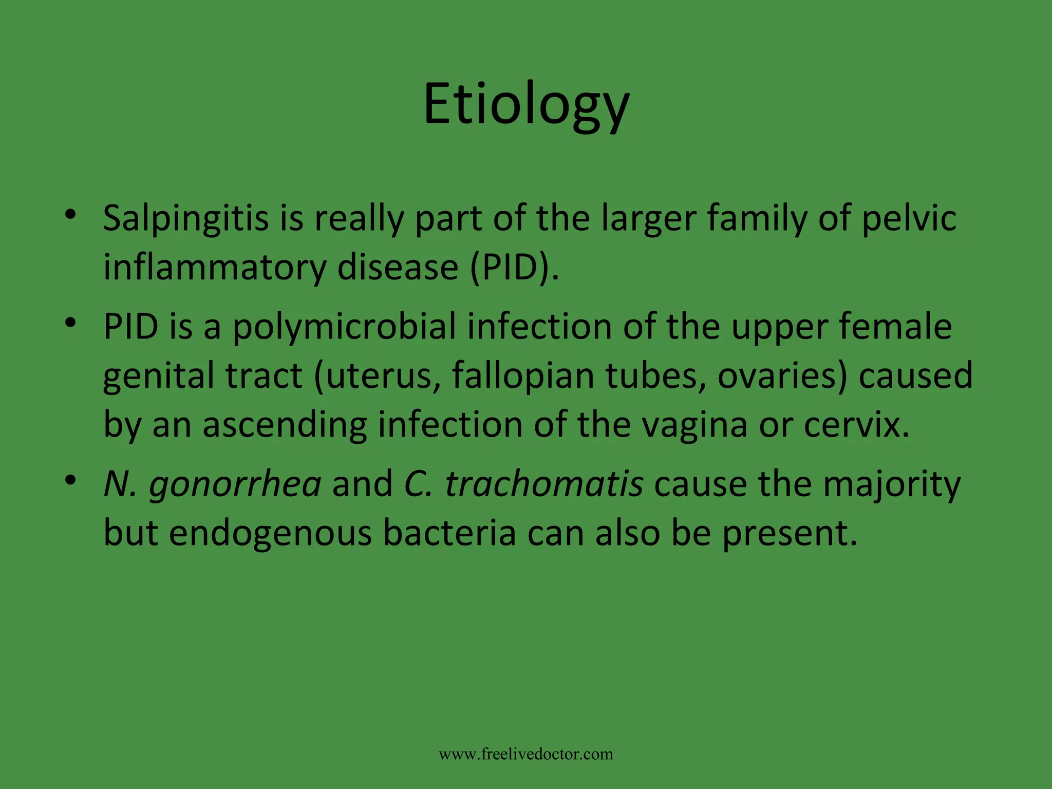 Salpingitis and related diseases | PPT