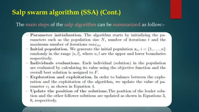 Salp swarm algorithm | PPTX