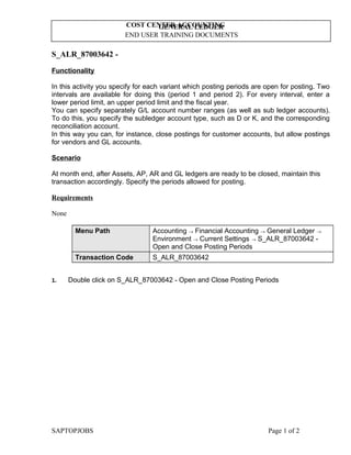 S alr 87003642 - open and close posting periods | DOC