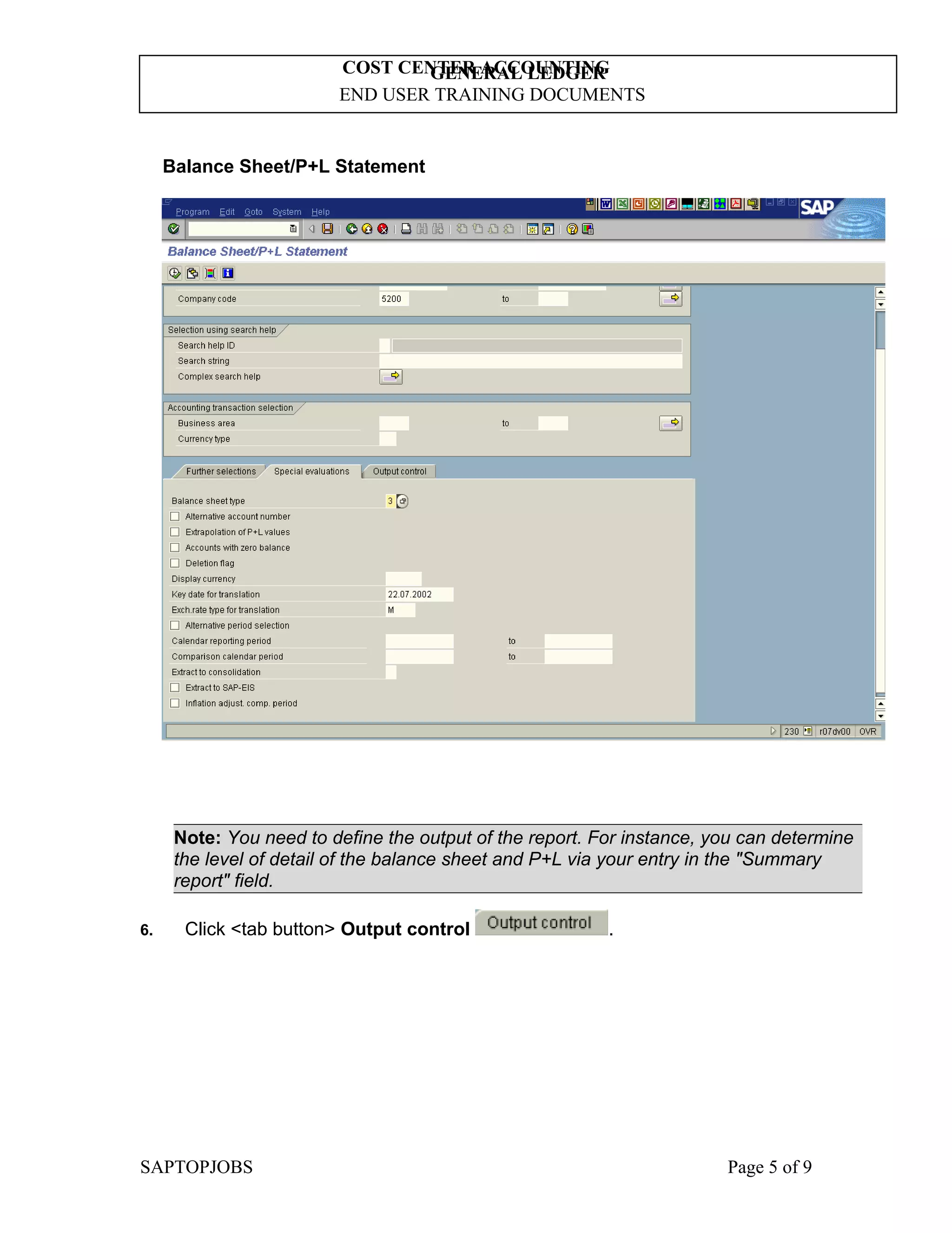 S alr 87012284 - financial statements & trial balance | DOC