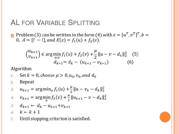 Split Augmented Lagrangian Shrinkage Algorithm