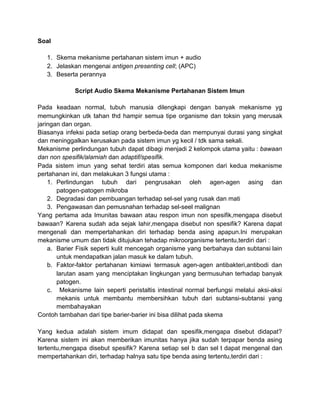 Diagram Sistem Pertahanan Tubuh + Script for Audio | PDF