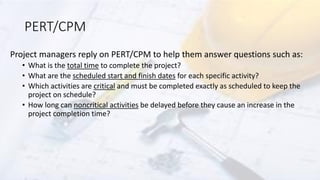 PERT AND CPM PROJECT MANAGEMENT | PDF