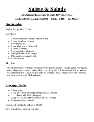 Salsas and salads | PDF