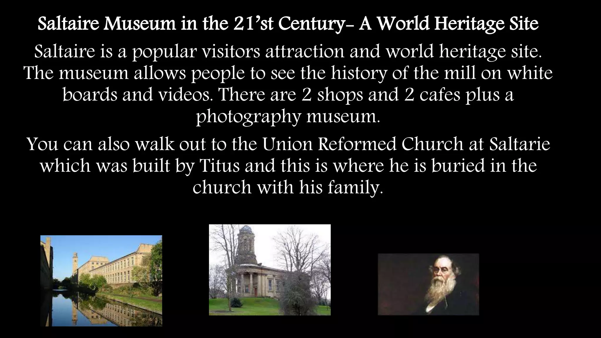 Saltaire museum & world heritage centre presentation | PPTX
