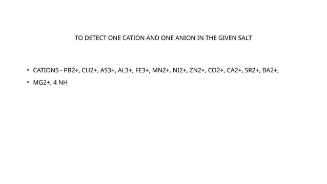 Salt Analysis for class xi revision of neet chem | PPTX