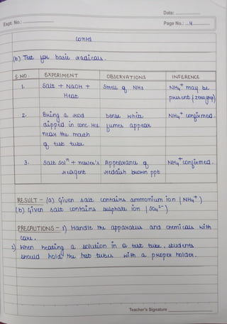 salt analysis class 12 pdf for boards and | PDF