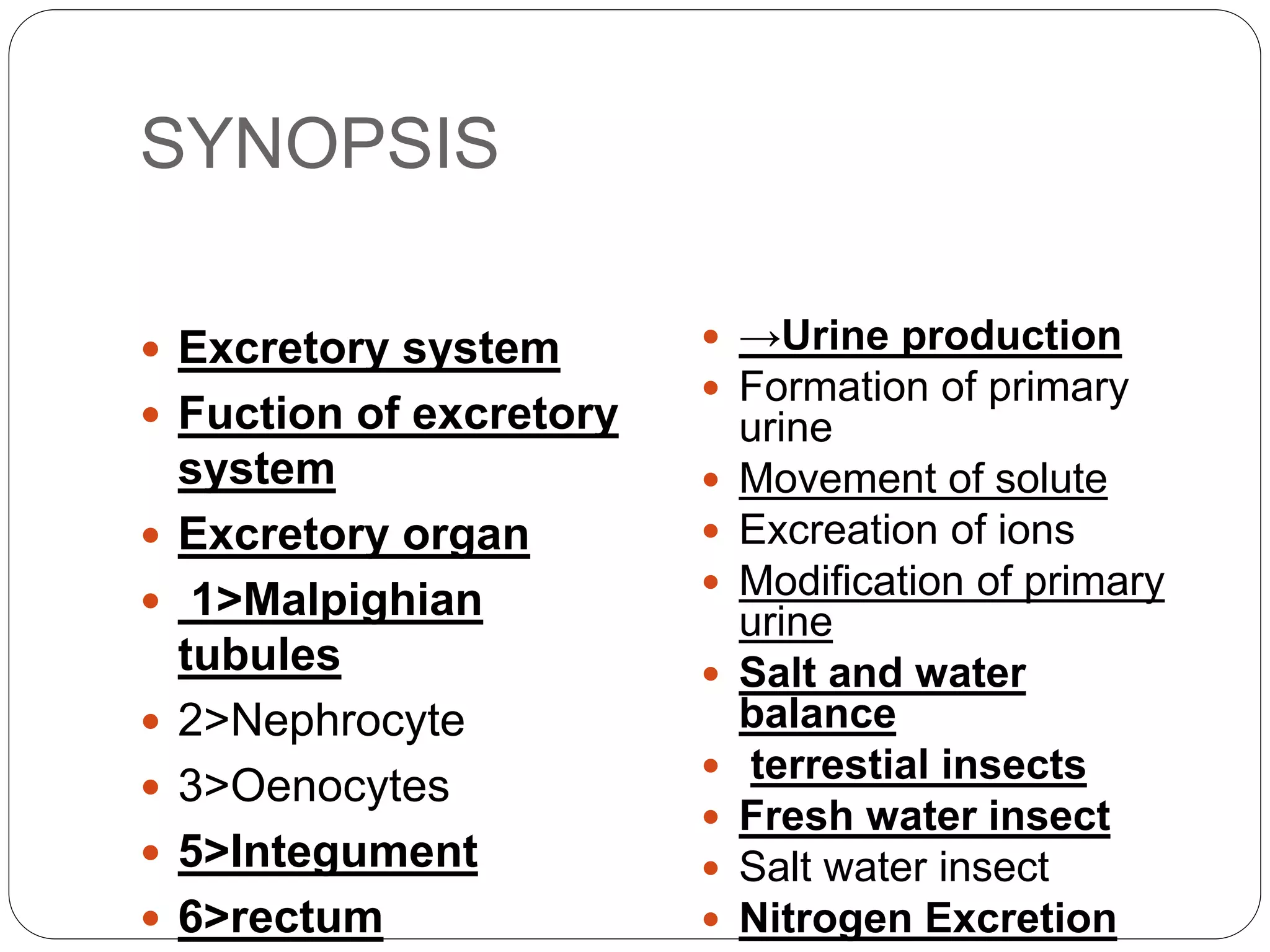 Salt and water regulation in insects | PPTX