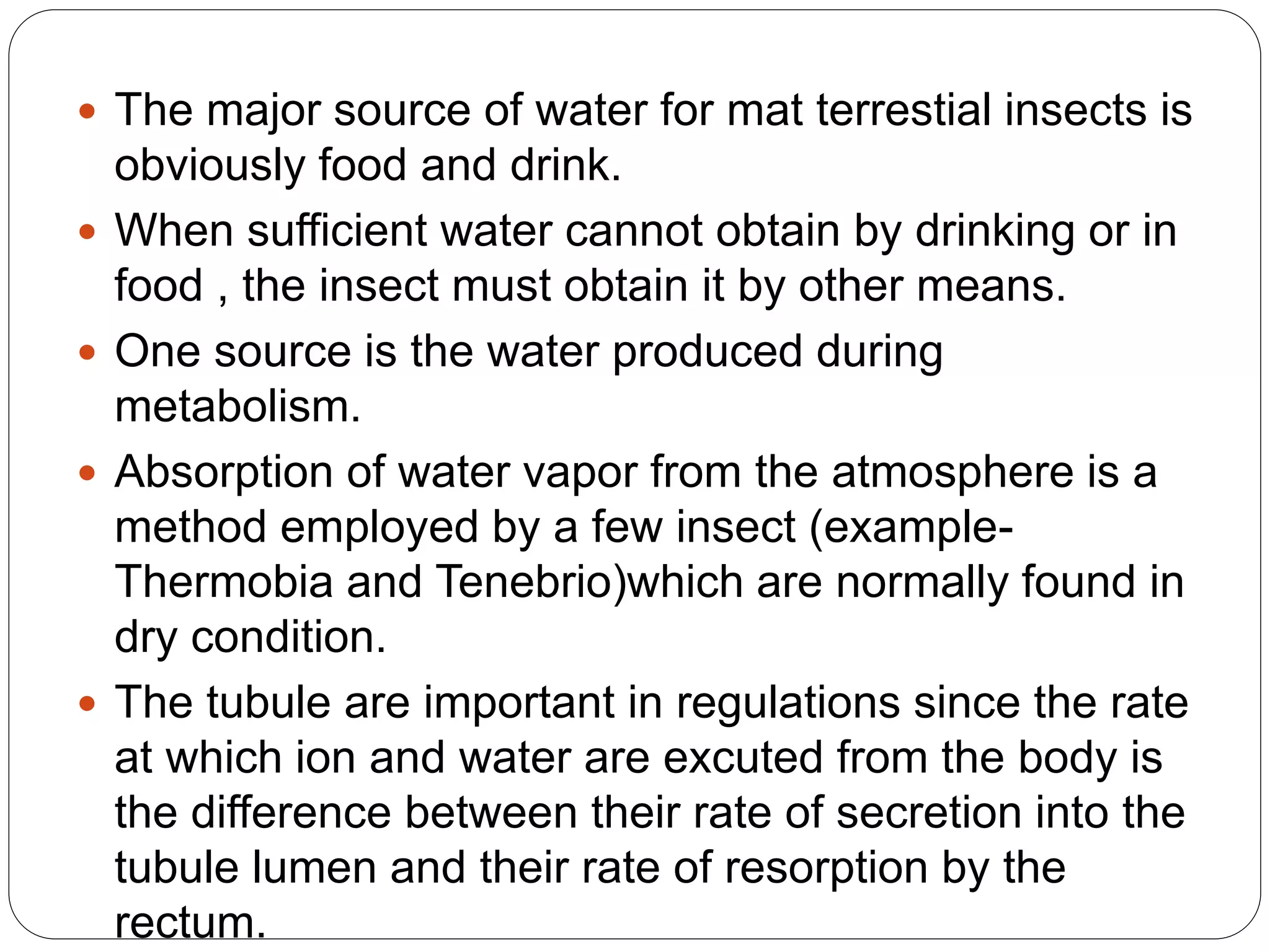 Salt and water regulation in insects | PPTX