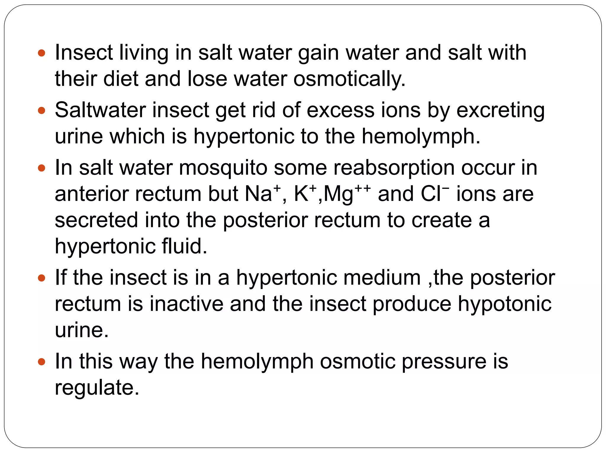 Salt and water regulation in insects | PPTX