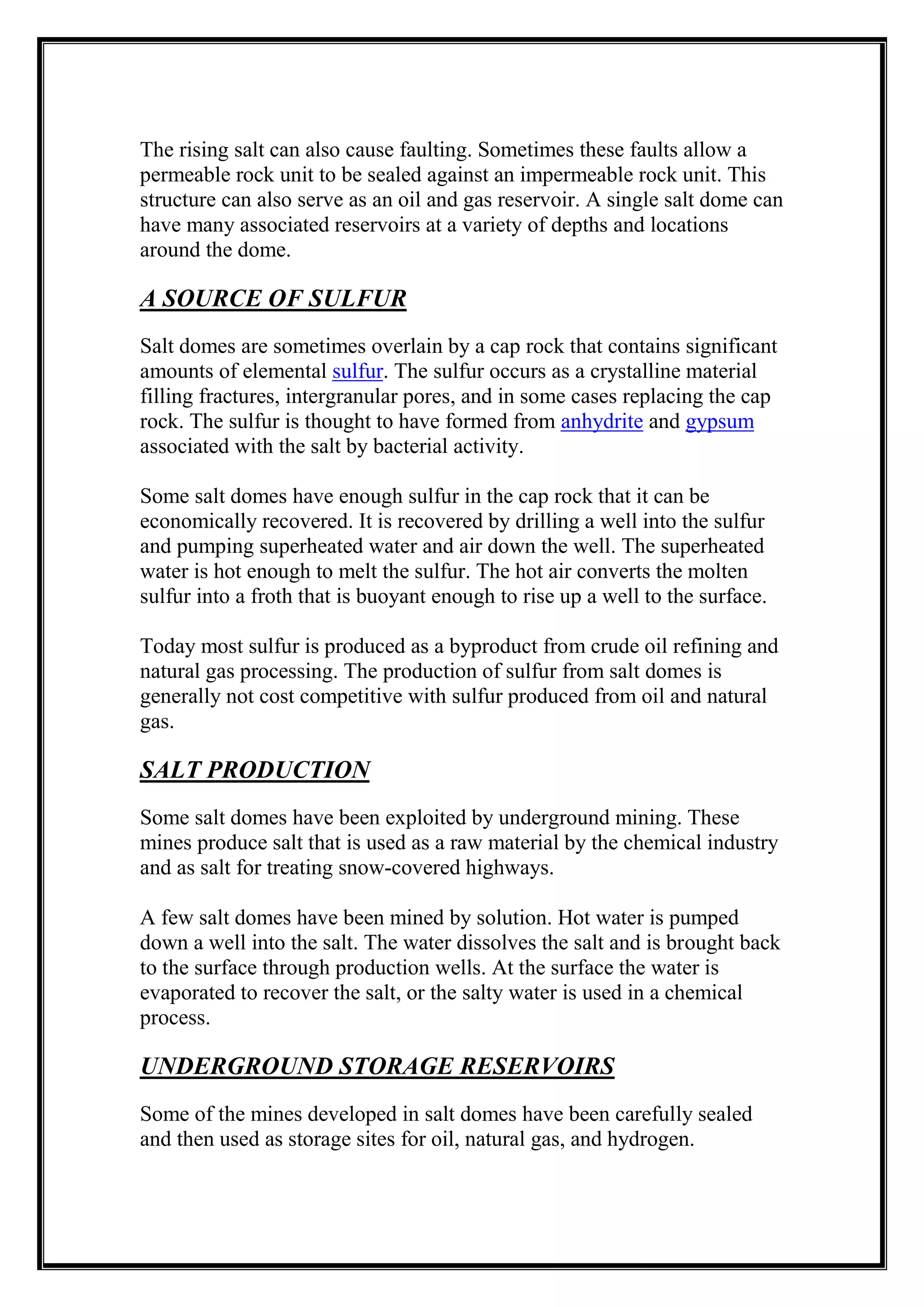 Salt domes | DOCX