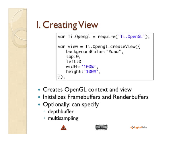 Richard Salter: Using the Titanium OpenGL Module | PPT