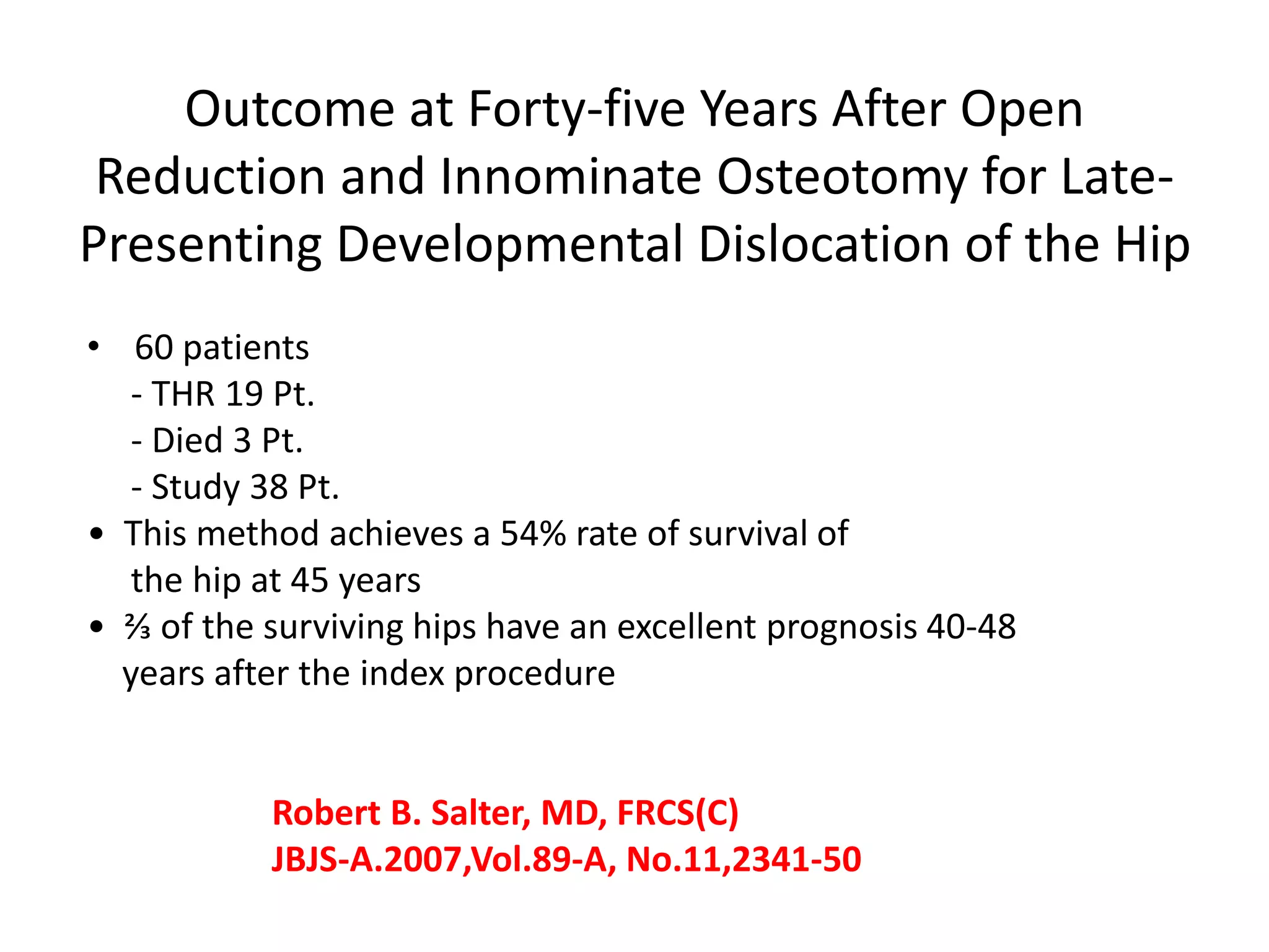 Salter Osteotomy Workshop Ppt