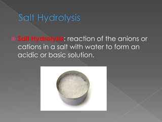 Salt hydrolysis | PPTX