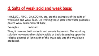 Salt hydrolysis | PPTX