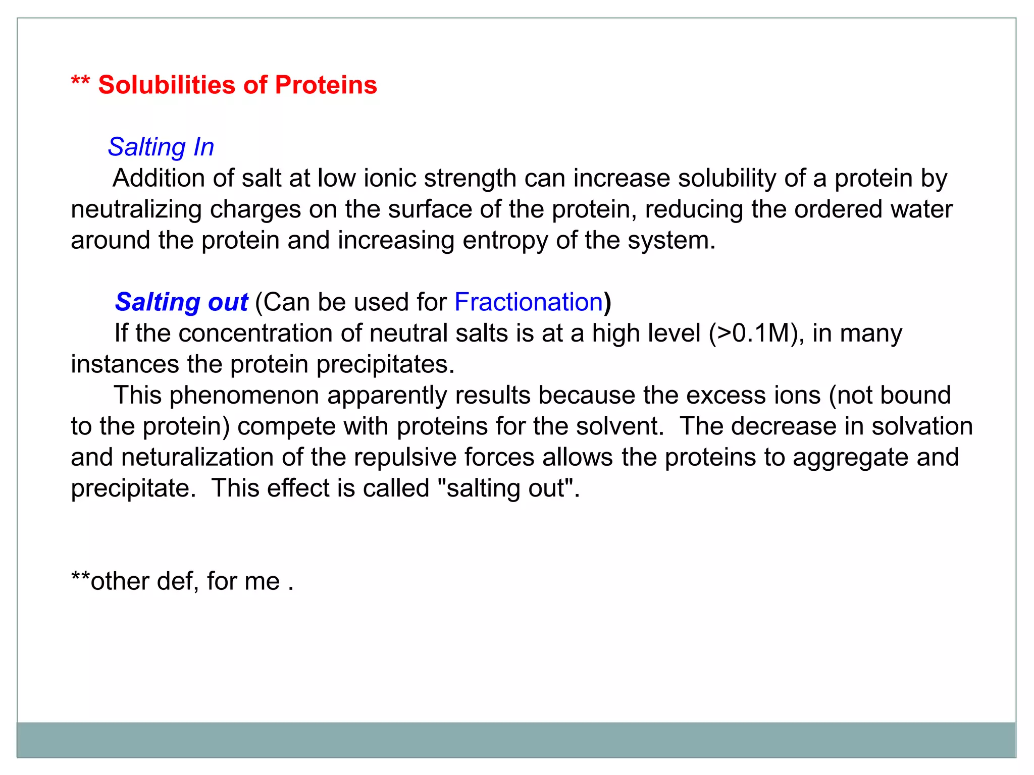 Salting in , salting out and dialysis 233 bch | PPTX