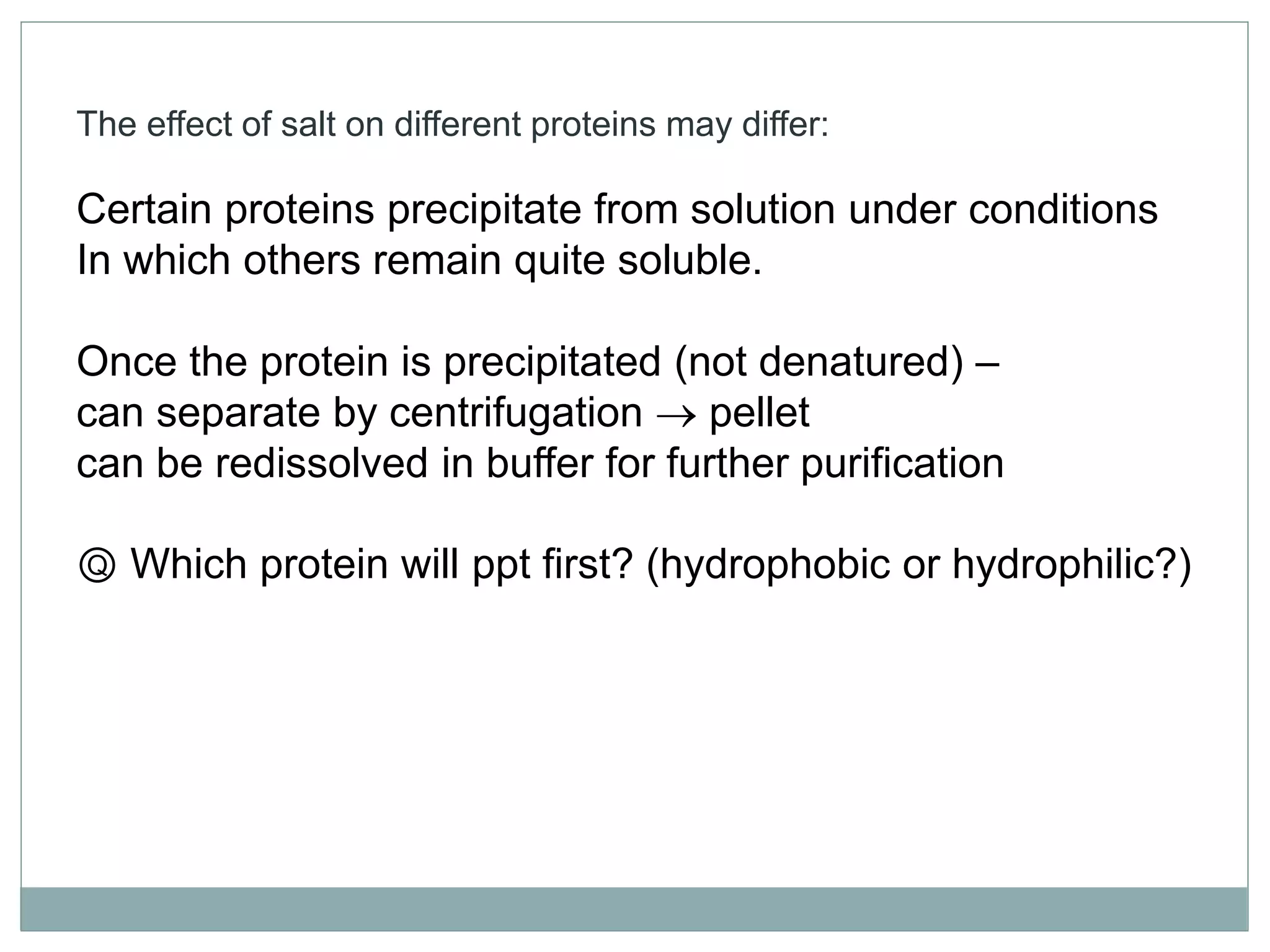 Salting in , salting out and dialysis 233 bch | PPTX