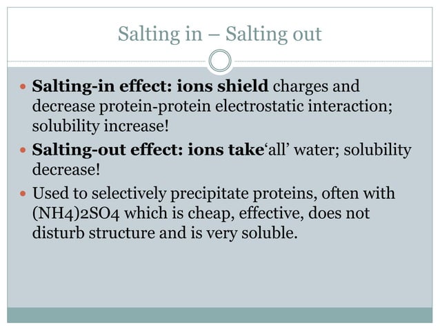 Salting in , salting out and dialysis 233 bch | PPTX