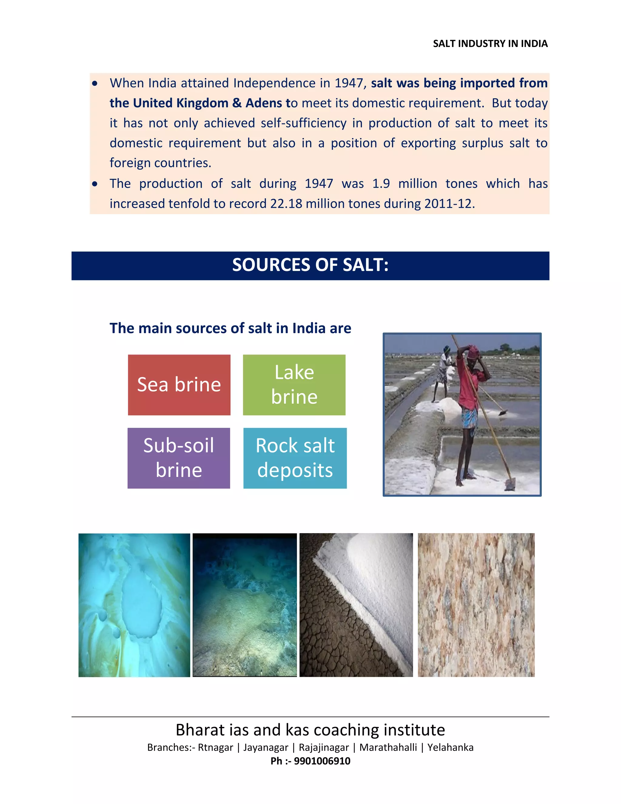 Salt in industry in india | PDF