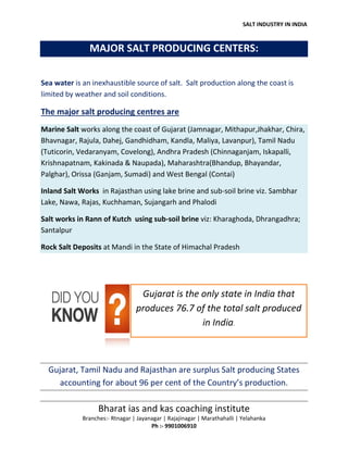 Salt in industry in india | PDF