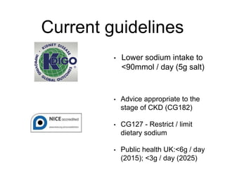 Salt intake in renal disease | PPT