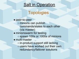 Sweetening Systems Management with Salt | PPT