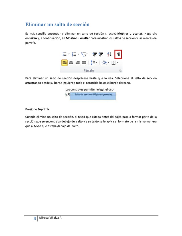 Salto de página y salto de sección | PDF