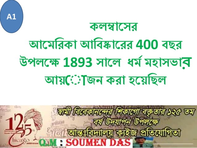 Saltora circle Vivekananda Quiz by Soumen Das | PPTX