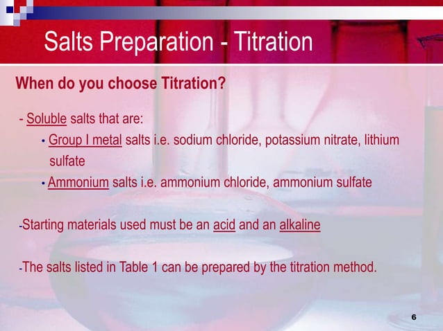 Salt preparation by titration | PPTX