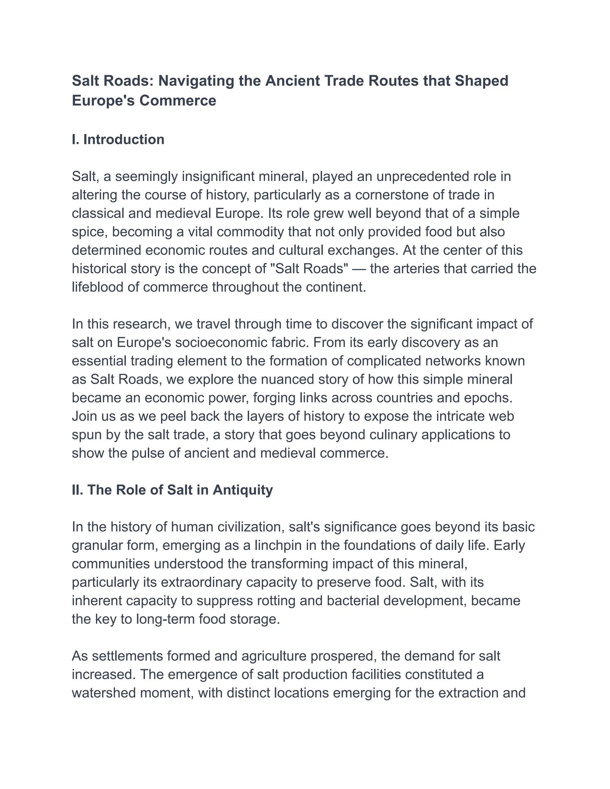 Salt Roads: Navigating the Ancient Trade Routes that Shaped Europe's ...