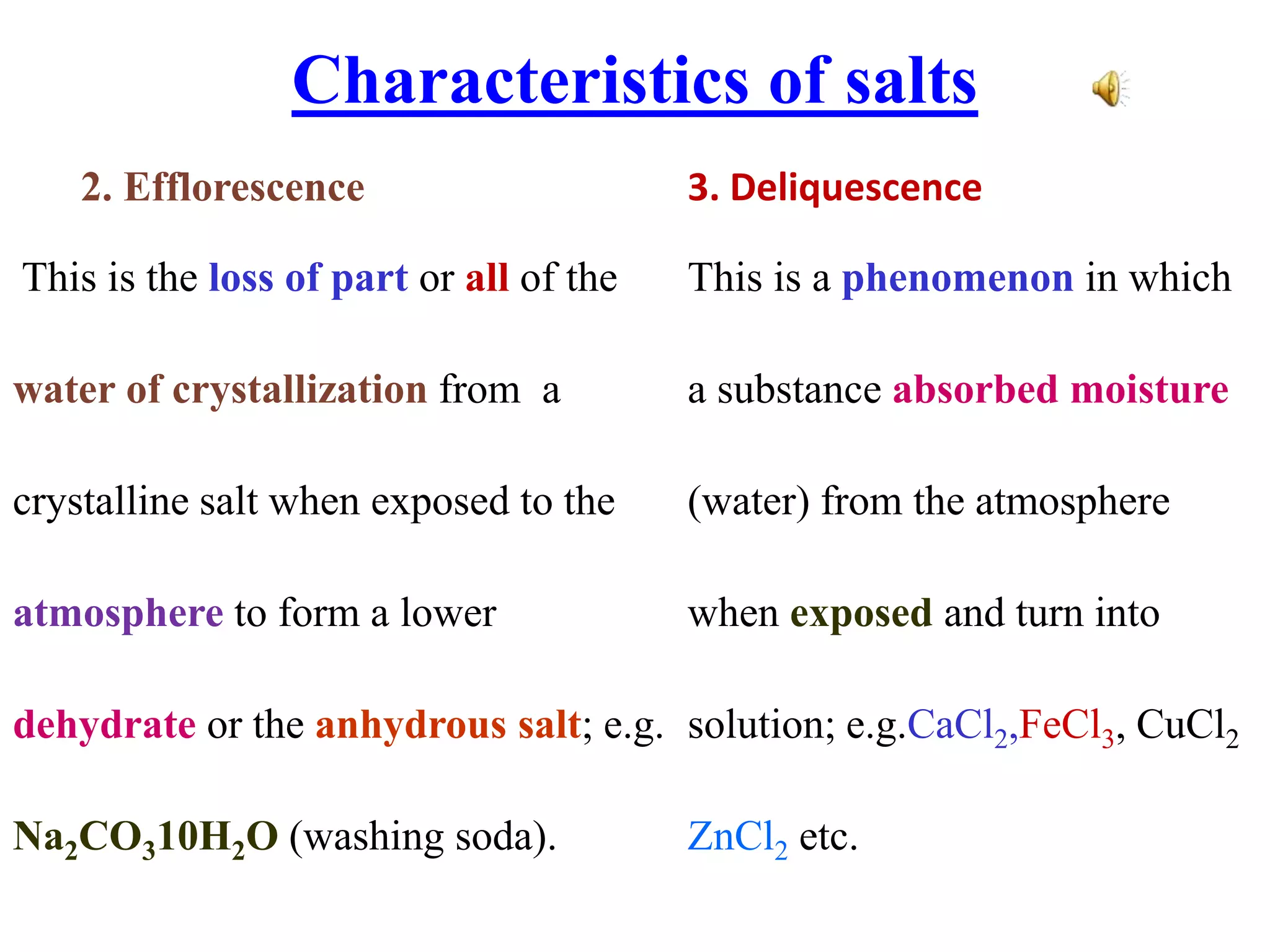 Types of Salts and solubility rate | PPTX