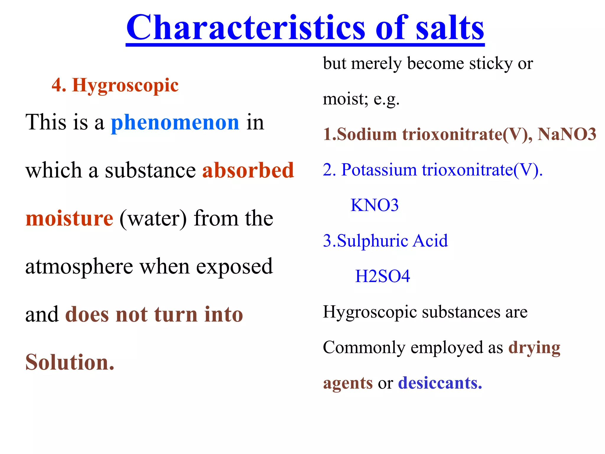 Types of Salts and solubility rate | PPTX