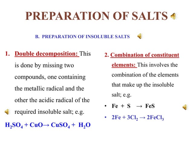 Types of Salts and solubility rate | PPTX
