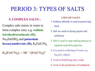 Types of Salts and solubility rate | PPTX