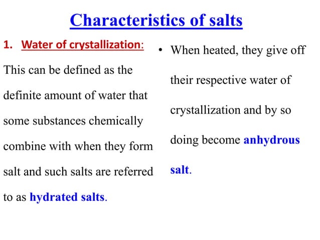 Types of Salts and solubility rate | PPTX