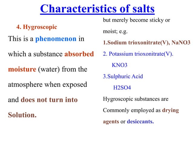 Types of Salts and solubility rate | PPTX