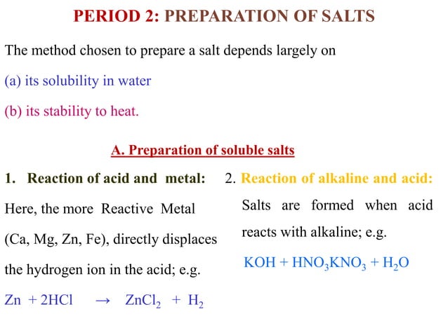 Types of Salts and solubility rate | PPTX