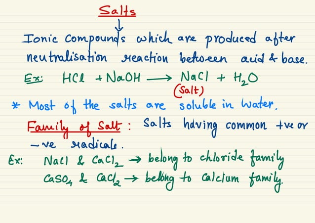 Salts class 10 | PDF