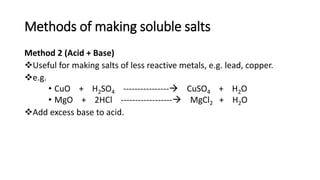 Soluble and insoluble Salts and their methods of making. | PDF
