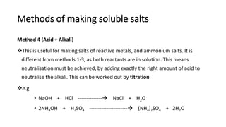 Soluble and insoluble Salts and their methods of making. | PDF