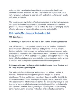 Salt's Literary Legacy: Symbolism, Bible Verses, and Famous Quotes | PDF