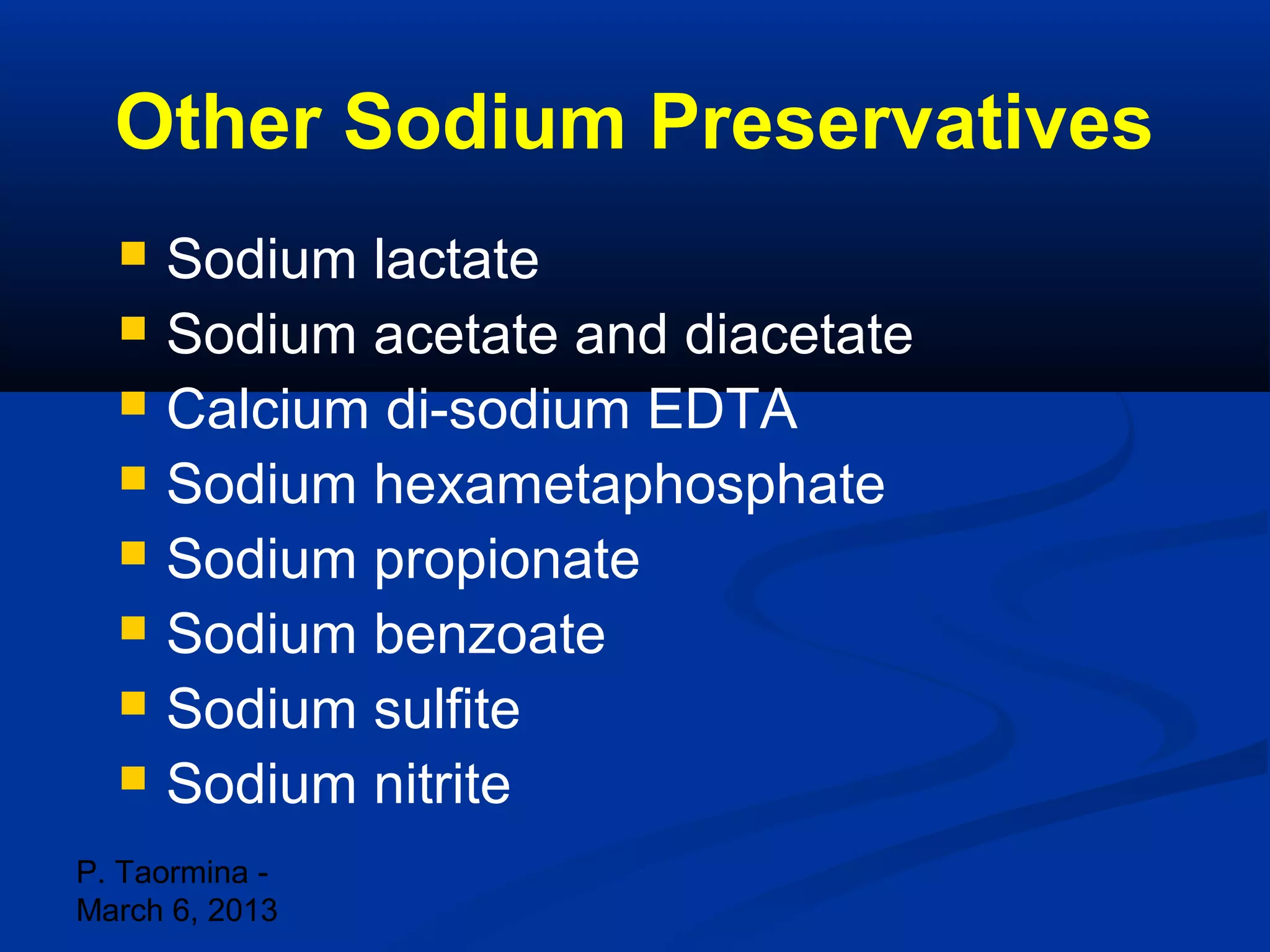 Salt, Sodium Reduction, and Food Safety | PPT