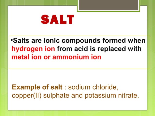 Salts smkbbst | PPT | Chemistry | Science