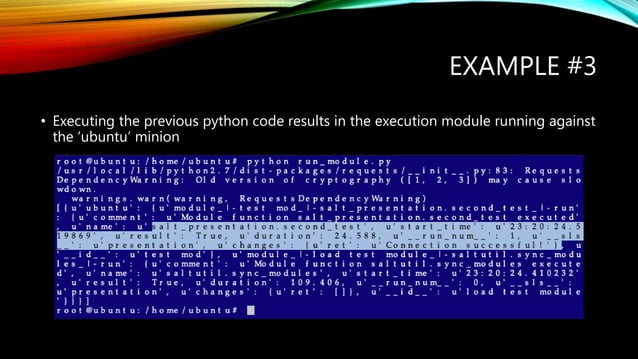 Writing Custom Saltstack Execution Modules | PPT