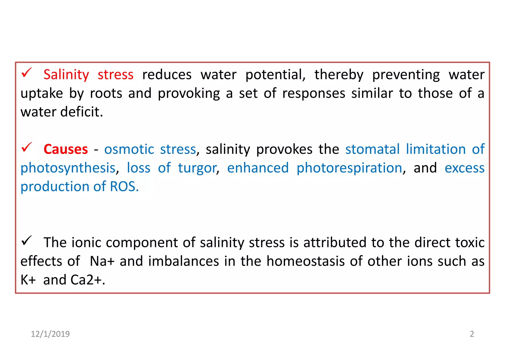 Salt stressRole of Organelle Membranes in Salt Stress Sensing and ...