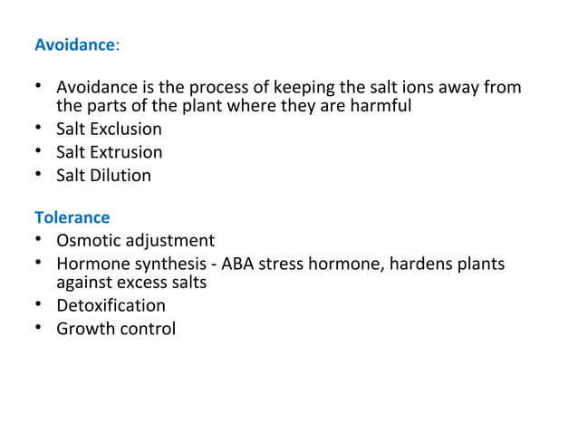 Salt tolerance in Halophytes & Glycophytes | PPT