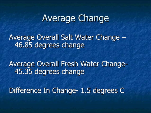 Salt Water Vs Fresh Water | PPT